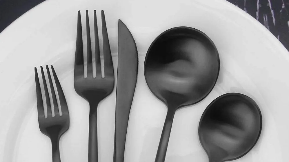 Nordic Matte Black Silverware High Quality 304 Luxury Wedding Cutlery ...
