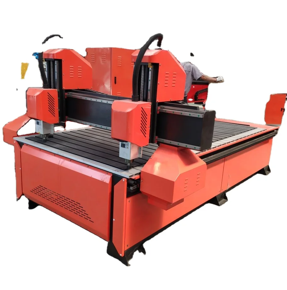Double Head 3d Woodworking Machine Two Spindle Cnc Router 1325 - Buy ...