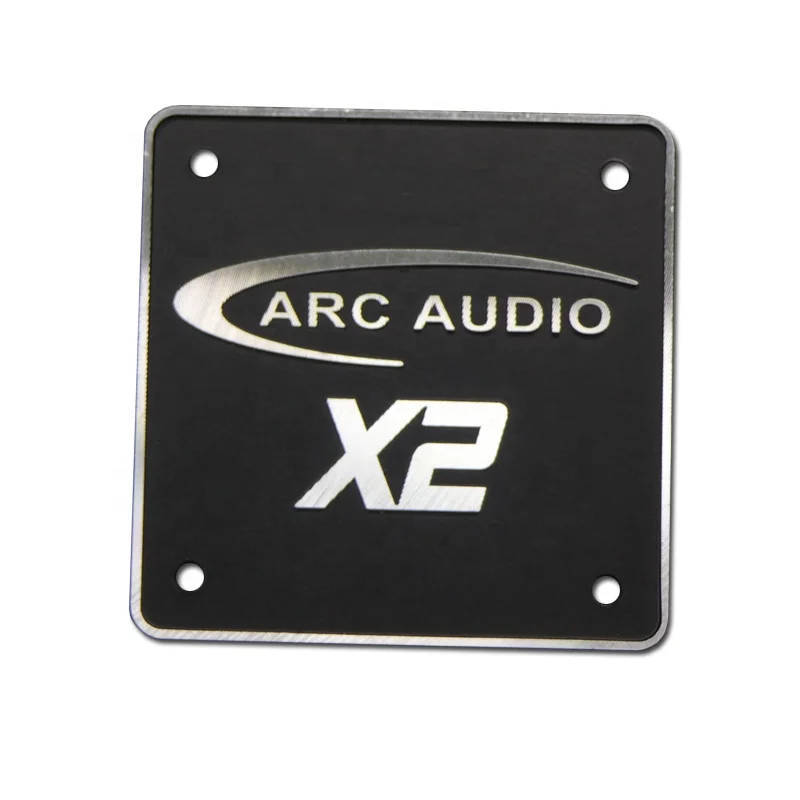Anodized Black Aluminum Nameplate Sandblasted Surface Metal Logo Custom ...