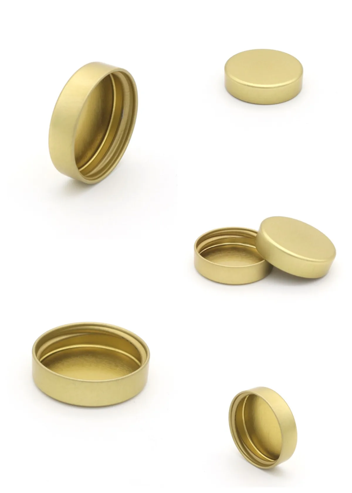 38-400 Gold Smooth Unishell Metal Cap - Closure Type Screw-on
