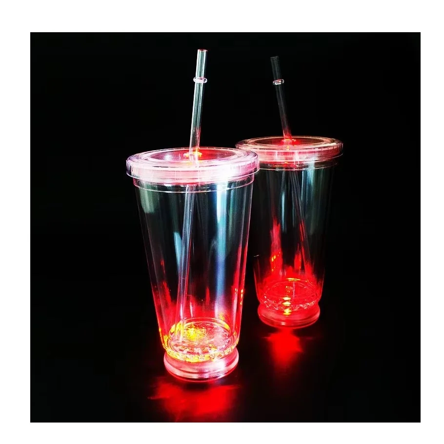 Led Light-up Double Wall Tumbler Flashing Water Drinking Party Supplies ...