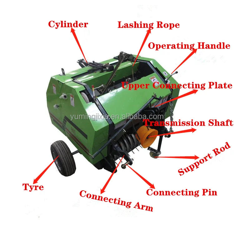 Tractor Mounted PTO Mini Round Hay Straw Baler Machine