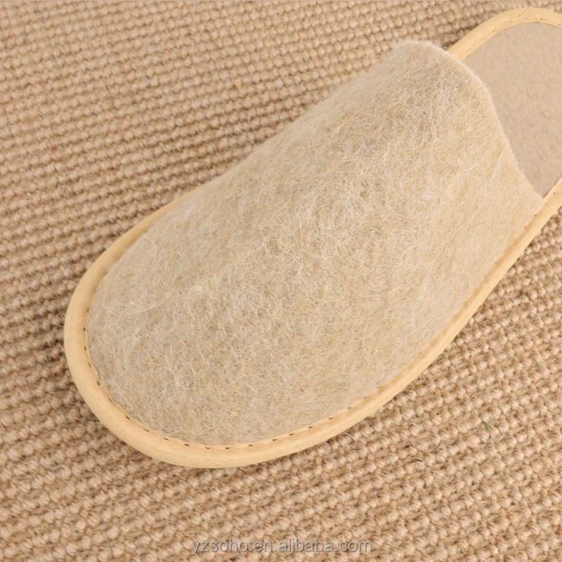 Eco-Friendly 50% Jute Felt Slippers with Paper Pulp Sole for Hotels and ...