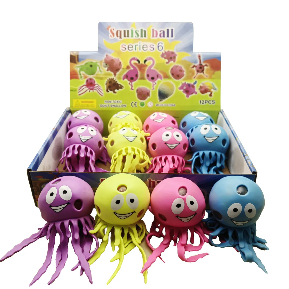 Kawaii Octopus Grape Ball Squeeze Toy Novelty Anti-Tricky Funny Squishy ...