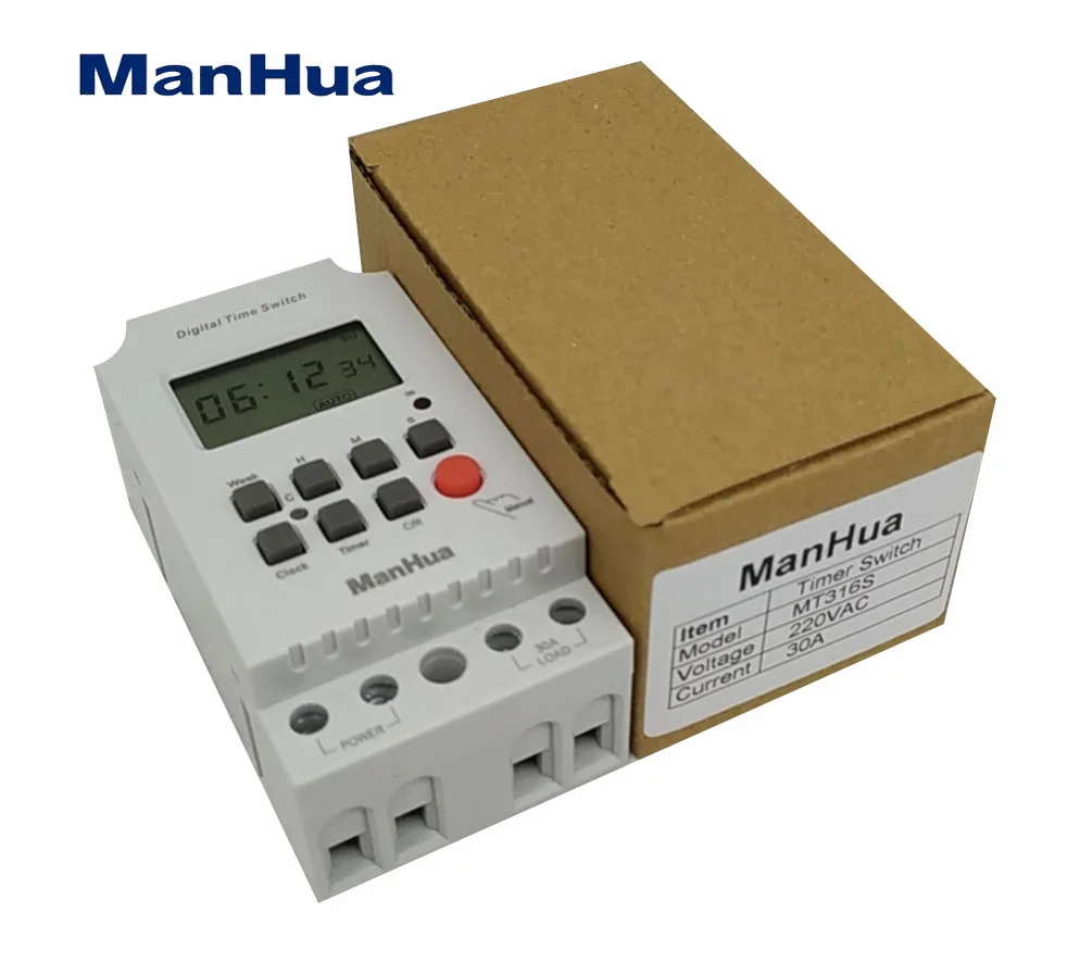 Manhua Mt316s 30a 220vac Heavy Loading Output Timer Auto On Off Timer ...
