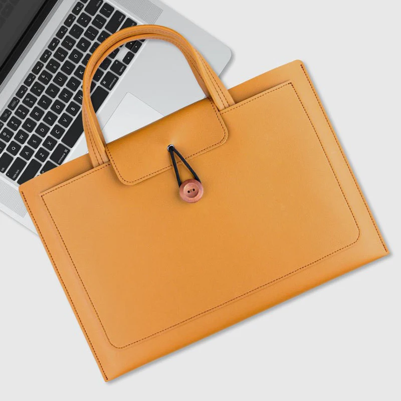 Unisex Tablet Briefcase Laptop Bag - Durable PU Leather