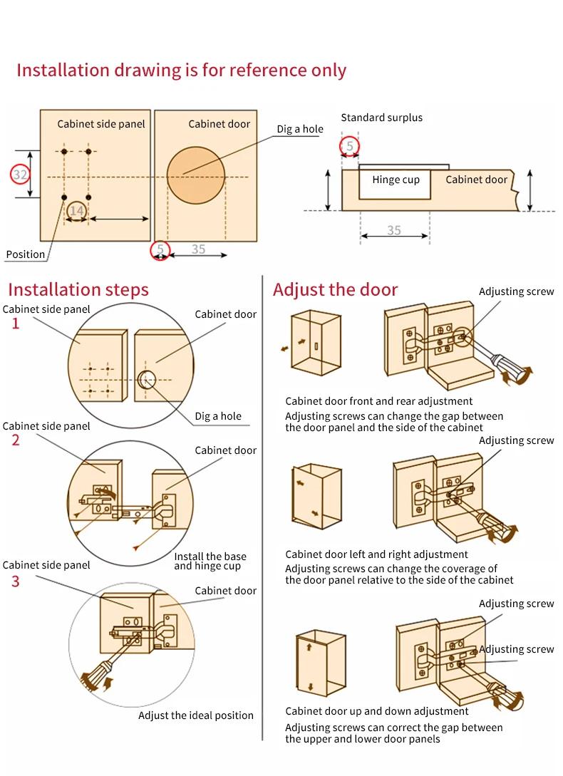 Iron 165 Degree Cabinet Hinge - Durable & Versatile
