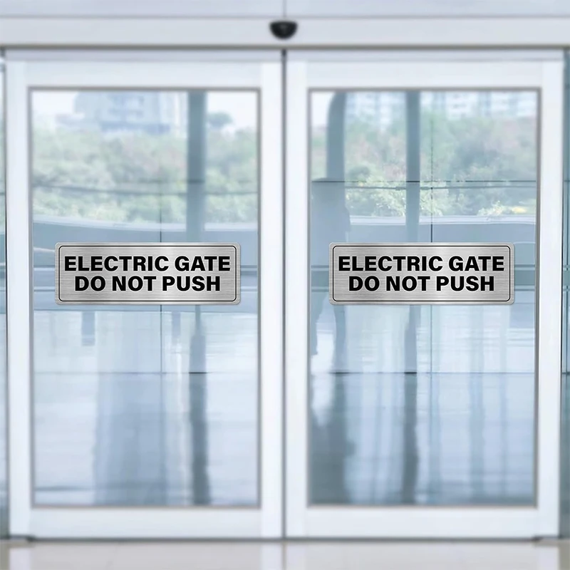 Aluminum Self Adhesive Electric Gate Do Not Push Sign Waterproof Notice ...
