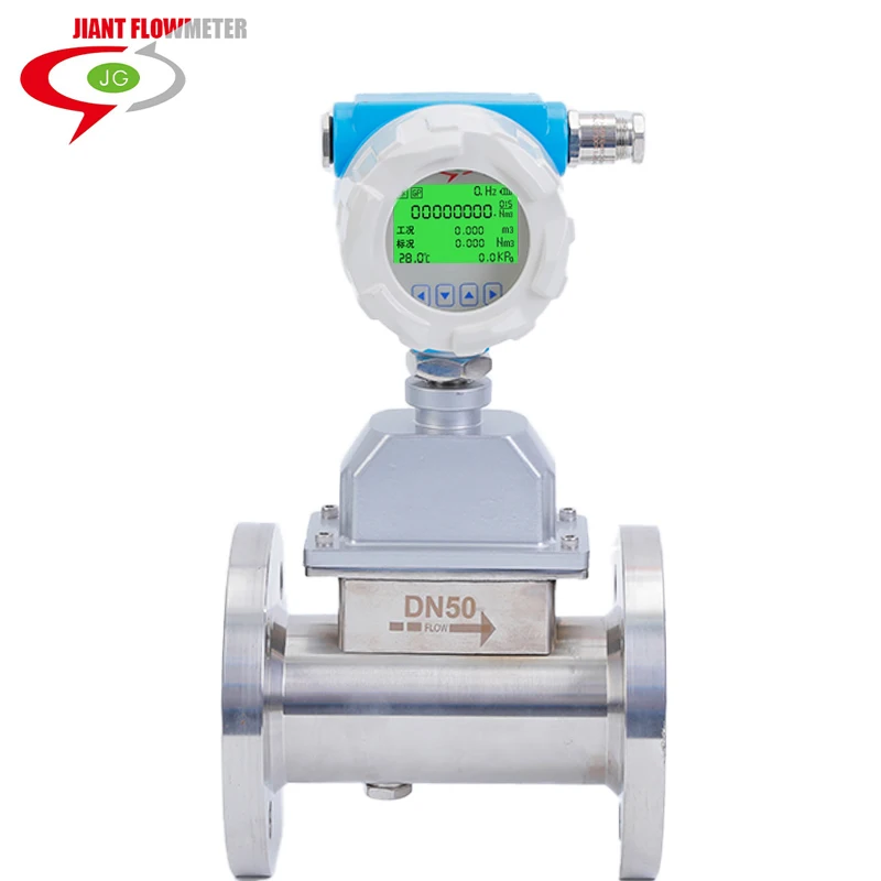 Jglwq Gas Turbine Flow Meter With Lcd Ss304/ss316 Pulse 4-20ma Output 24vdc Natural Flowmeter ...