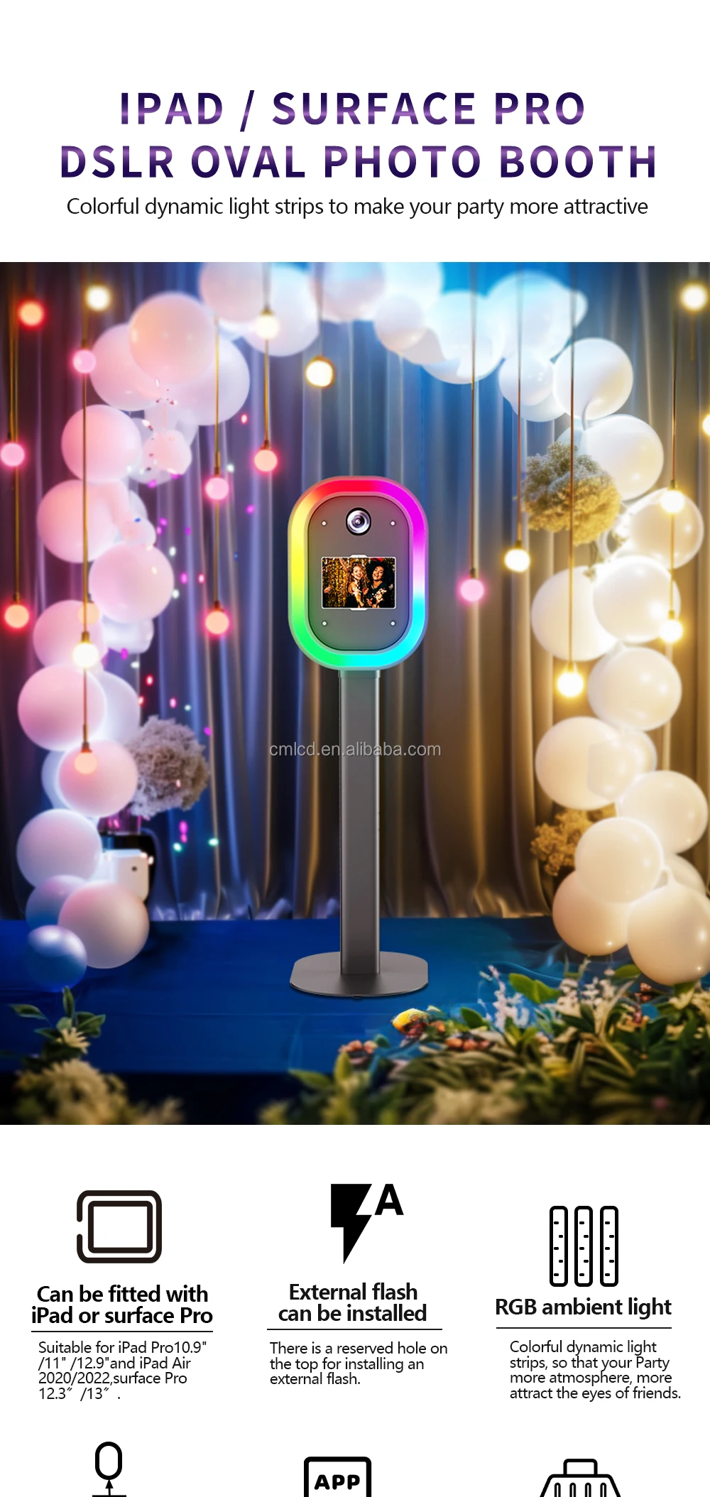 2025 New Salsa iPad Booth DSLR Photobooth Kiosk Shell Party Wedding ...