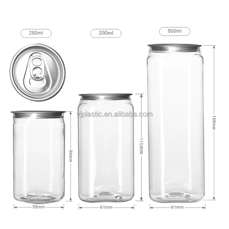 250ml 330ml 500ml Transparent Soda Can for Beverage Soft Drink