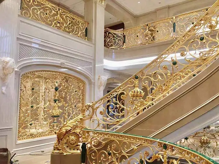Luxury Villa Decorative Brass Handrail - Royal Banister