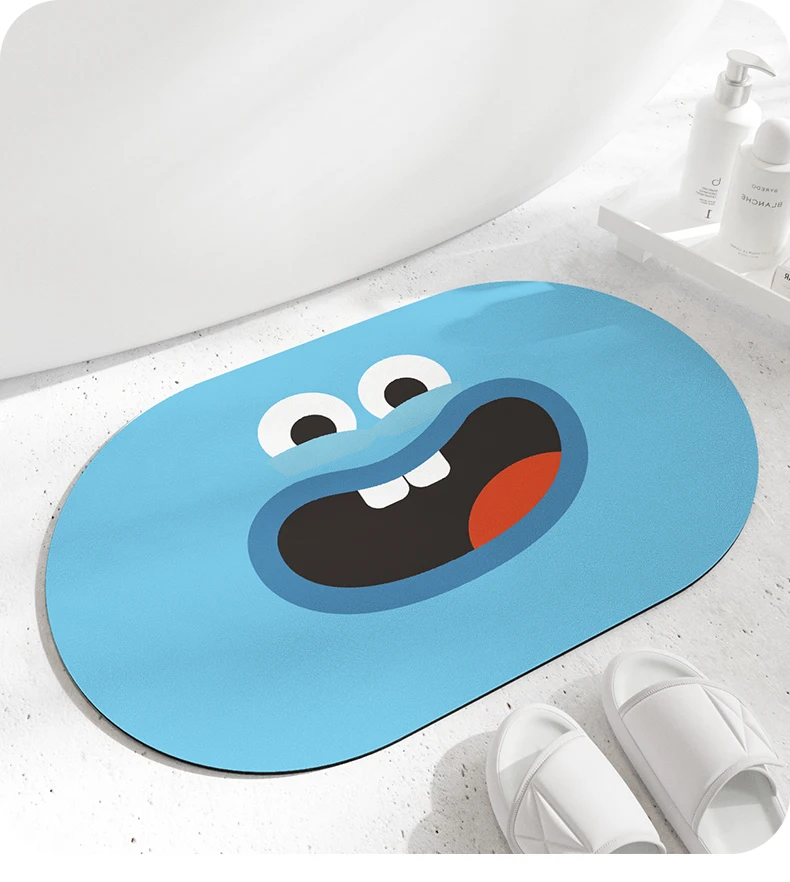 Non-slip Absorbent Toilet Bathroom Mats Diatom Mud Waterproof Treading ...