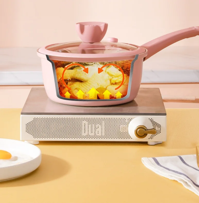 Baby Complementary Food Pot Pink Kitchen Pots And Pans Non Stick ...