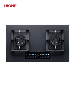 Smart Touch-screen Gas Cooktop With 2 Built-in Burners Tempered Glass ...