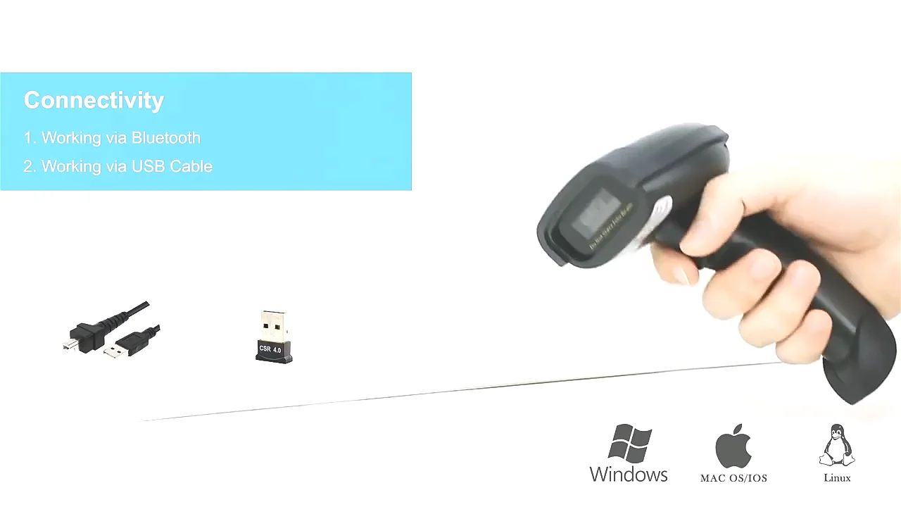 Netum 2d Qr Code Barcode Scanner Gun Wireless Bluetooth 1d Price Reader ...