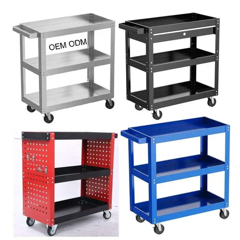Three-layer Auto Repair Tool Cart Mobile Hardware Trolley Rolling ...