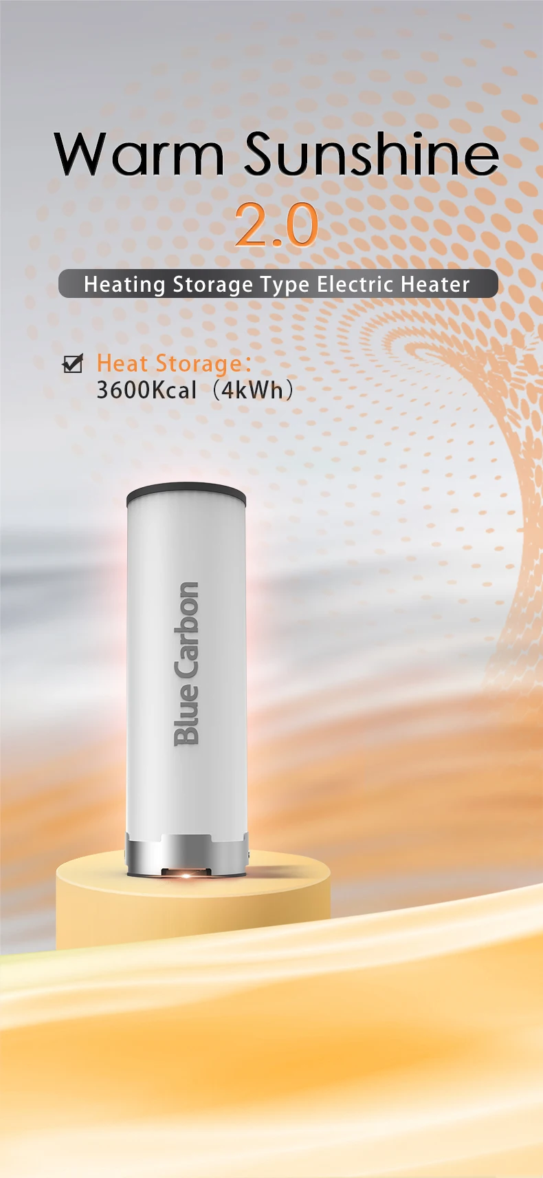 Blue Carbon Solar Powered Heater - Efficient Room Heating