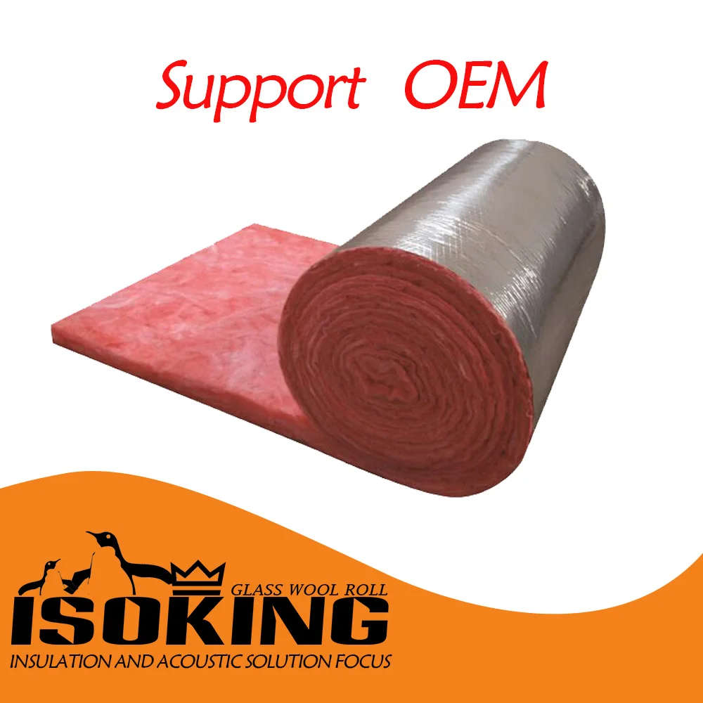 ISOKING 25mm Thick Glass Wool Fiberglass Insulation Pink| Alibaba.com