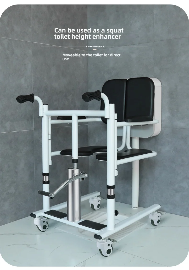 Patient Transport Disabled Mobile Toilet Commode Chair Commode Bath ...