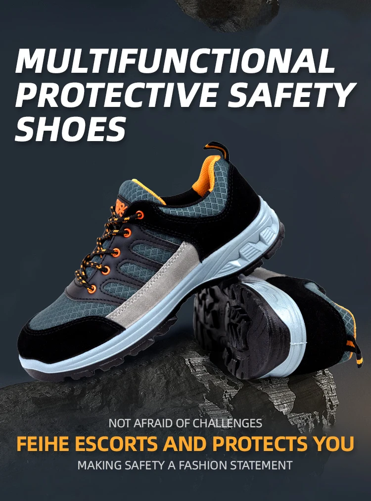 Fh1961 Durable Anti-smash Safety Shoes With Steel Toe And Fashion ...