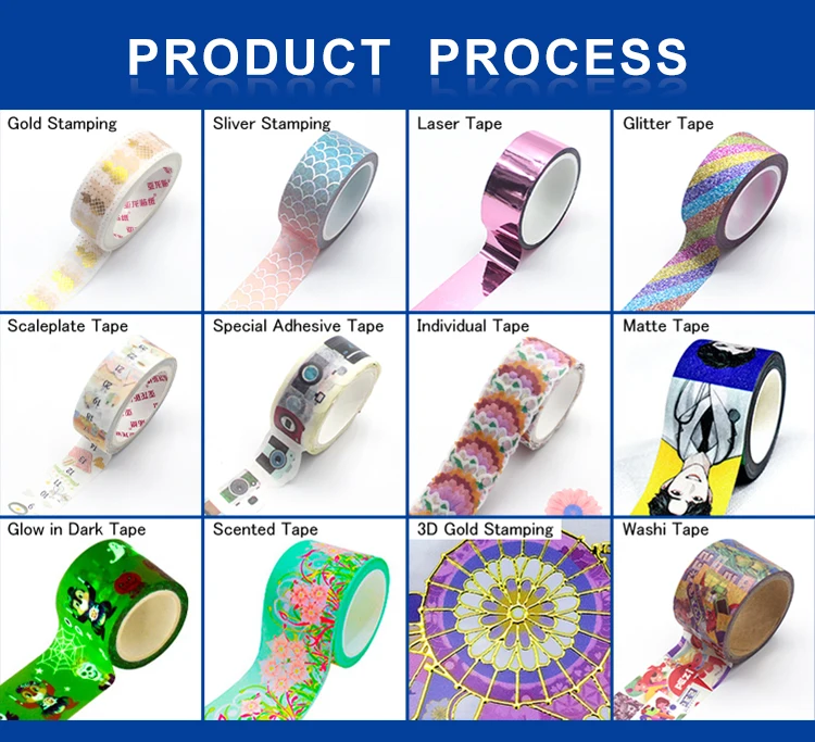 Custom Printed Design Cute Cartoon Masking Paper Tape Set Decoration ...