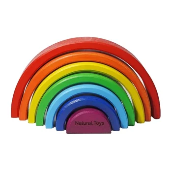 Designed Stacking Wood Rainbow Blocks For Kids Colourful Silicone ...
