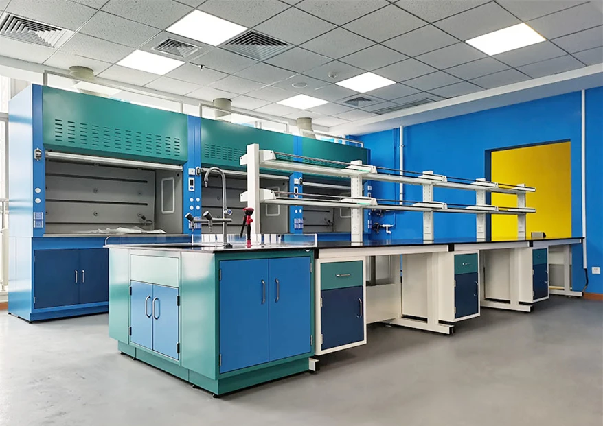 Metal Chemistry Laboratory Furniture H-frame Lab Wall Bench with ...