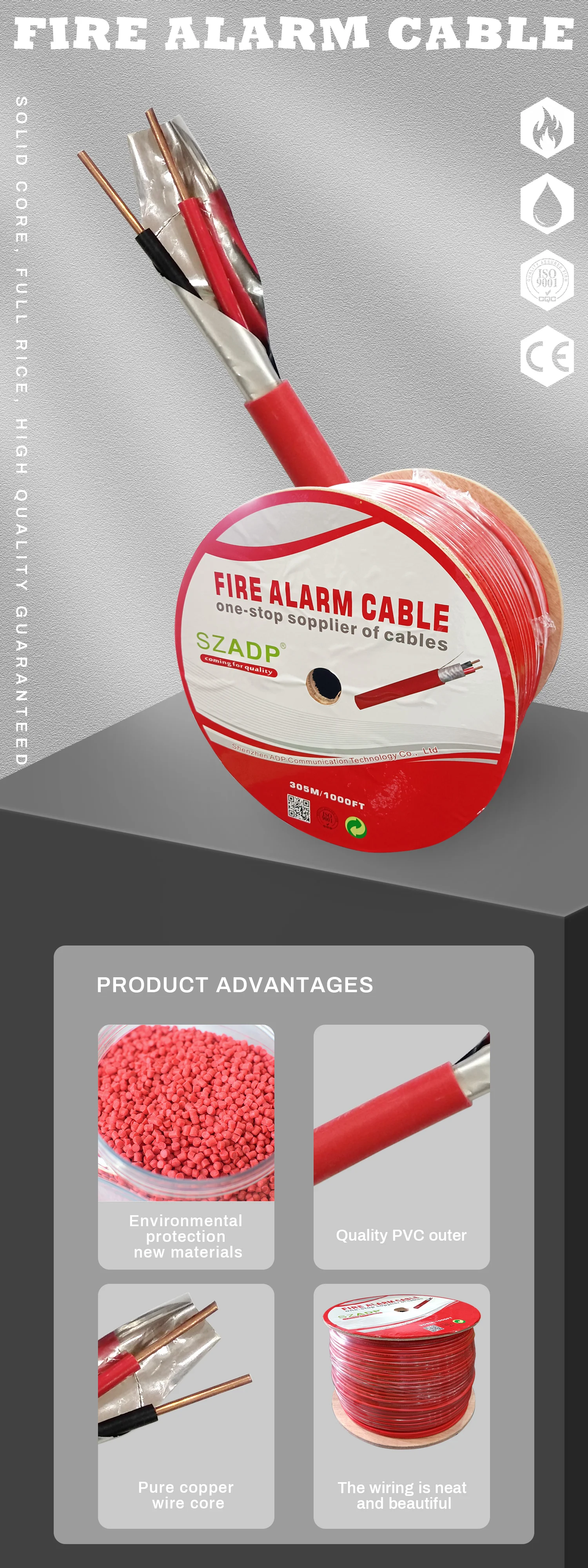 UTP Low Voltage Cable Fire Alarm /Security Burglar Station Wire ...