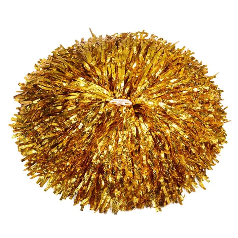 Metallic Streamer Pompoms Cheerleading Pompom Ball With Ring Handle ...