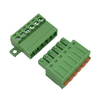 6pin 3.81mm Pitch Panel Fixed Male And Female Pluggable Terminal Block ...