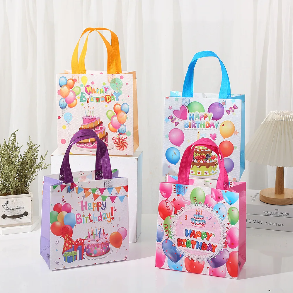 Kids Birthday Party Favor Bags Birthday Gift Bags Colorful Treat Bags ...