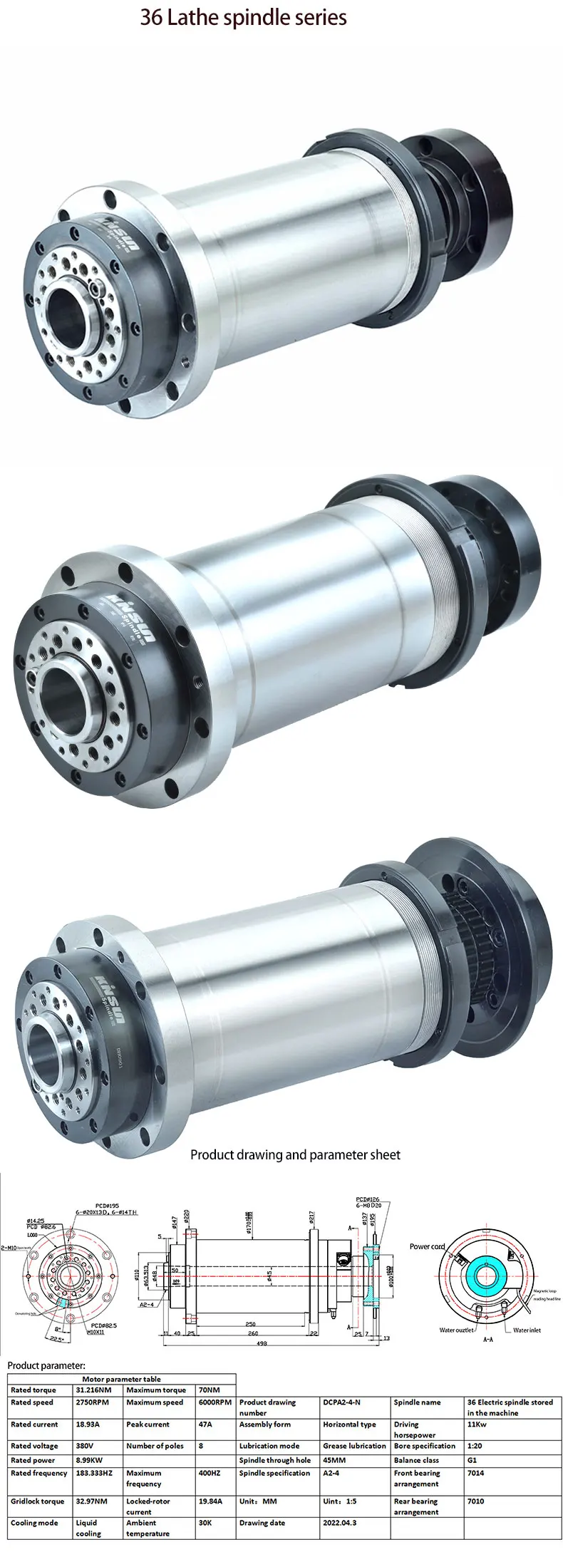 High Precision CNC Lathe Machine Parts - Spindle Motor