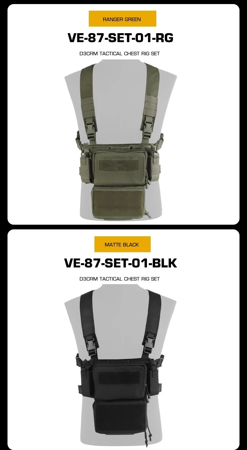 D3crm Chest Rig Set Cordura Chest Rig With Drop Pouch And 5.56 Triple ...