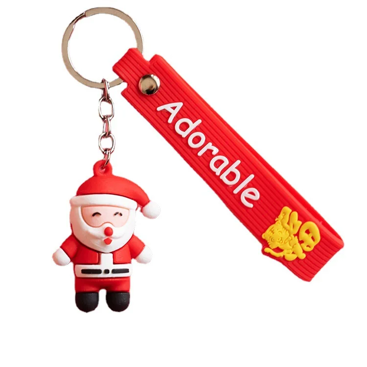Christmas Tree Keychain Ornaments Cartoon Key Ring Santa Claus Snowman ...