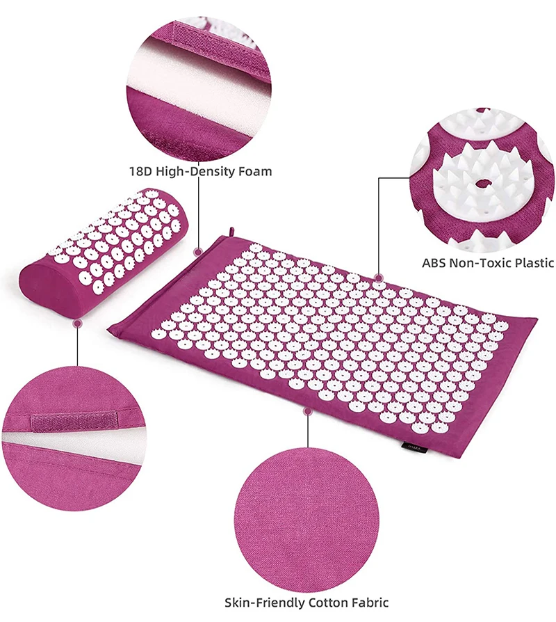 Acupressure Mat and Pillow Set - Enhance Yoga and Fitness