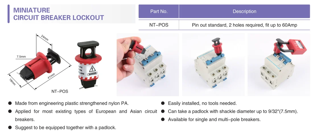 Nt-pos Pin Out Breaker Lock Out Tag Out Breaker Lockout Kit Miniature ...