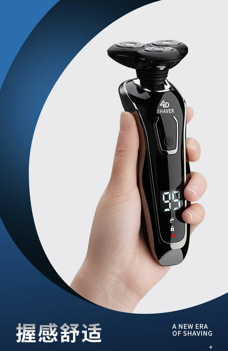 Usb Rotary Rechargeable Electric Shaver Waterproof Triple Blade Shavers ...
