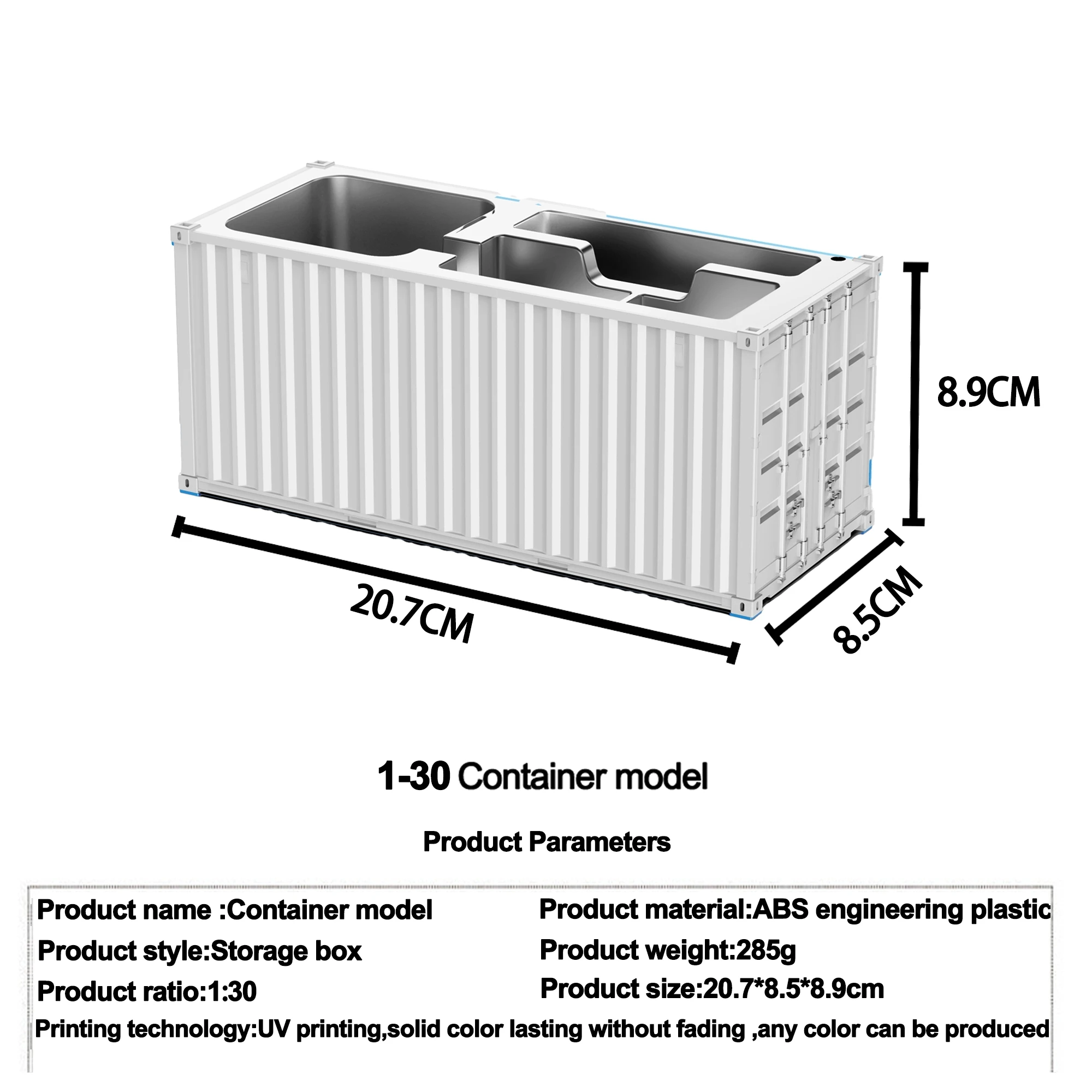 Miniature Container Model 1:30 - Eco-Friendly Plastic Crafts