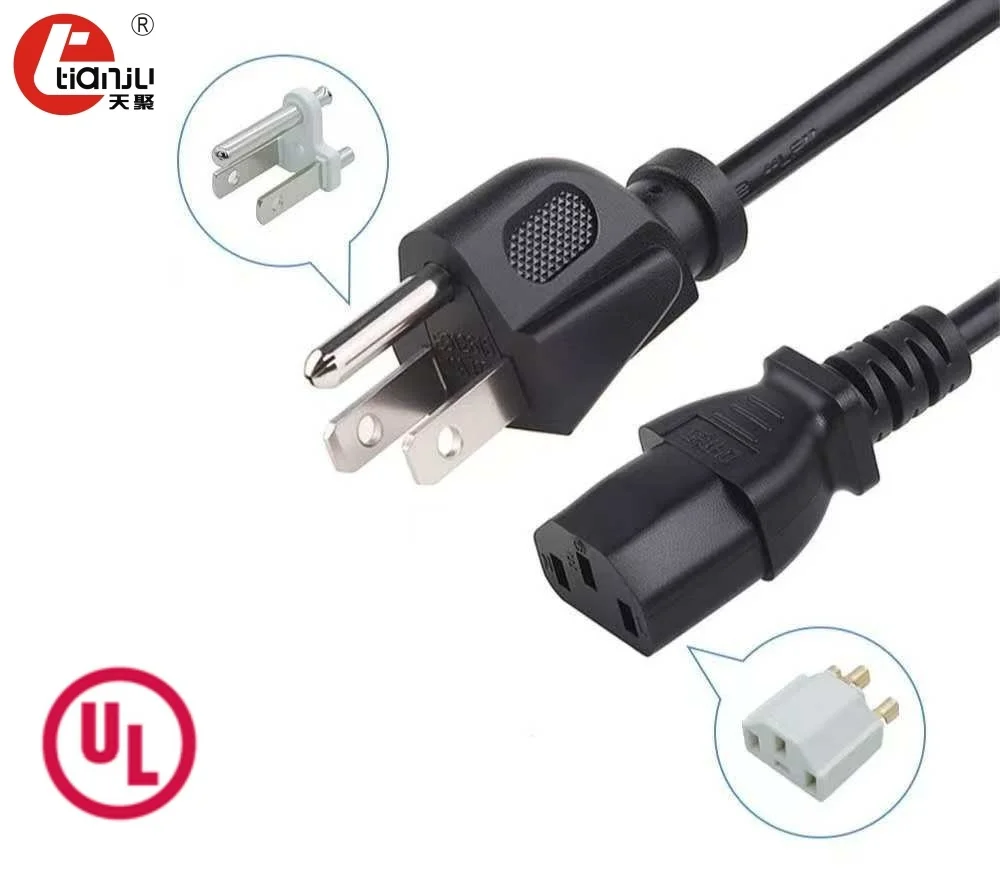 American Standard 3-Pin Power Cord 220V 15A 13A ABS Plastic IEC ...