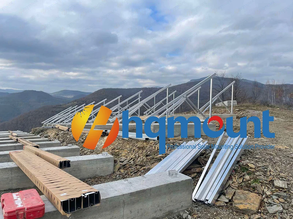 2MW Solar Power Plant - Ground Mount System with Concrete Foundation