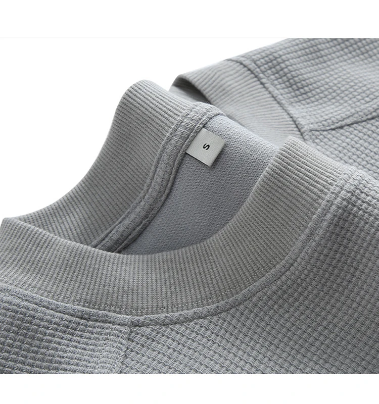 Wholesale Blank Knit 100% Cotton Waffle Raglan T Shirt