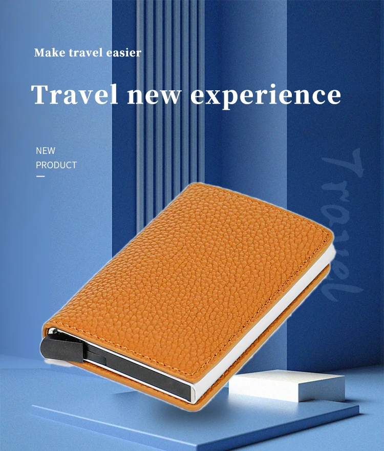 Leather Smart Wallet Minimalist Pop Up Credit Card Holder Magnetic ...