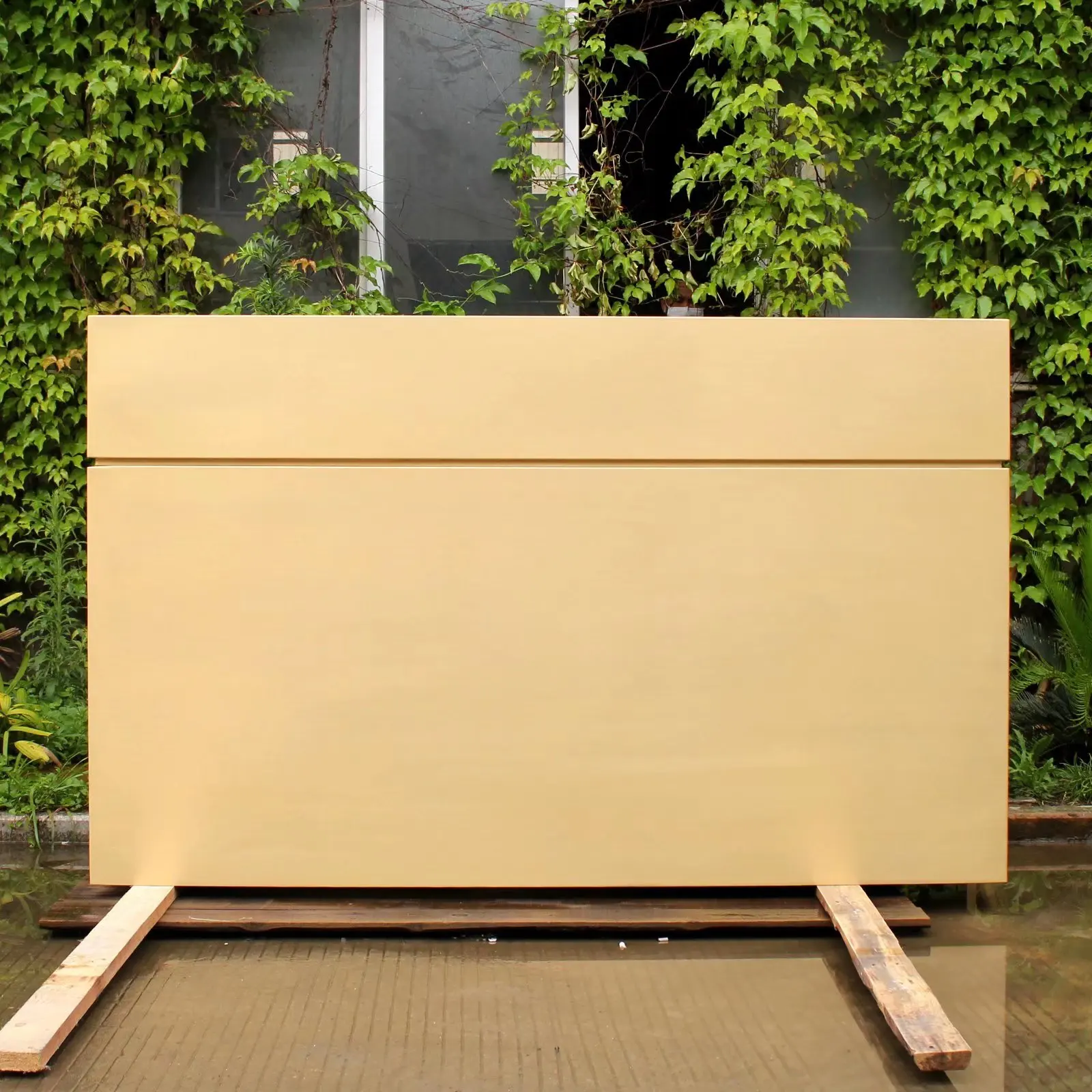 Brooklyn Kitchen Boxed Wall Mounted Range Hood Cover in Brushed Gold ...