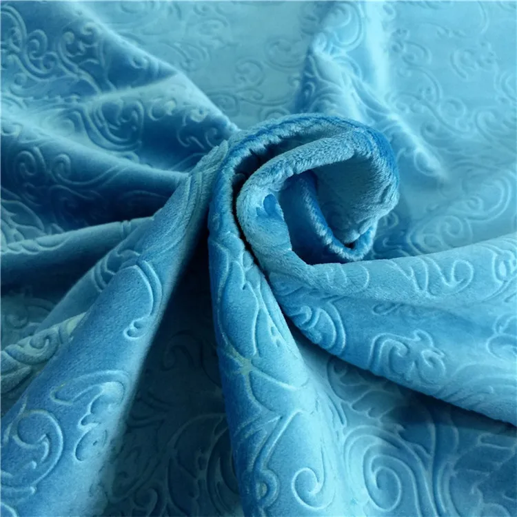 Brand New 3D Embossed 300gsm Polyester Velvet Fabric Warp Knitted with ...