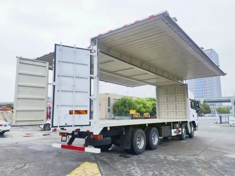 New 8*4 Fly Wing Cargo Truck 8X4 Wings Opening Van Box shacman ...