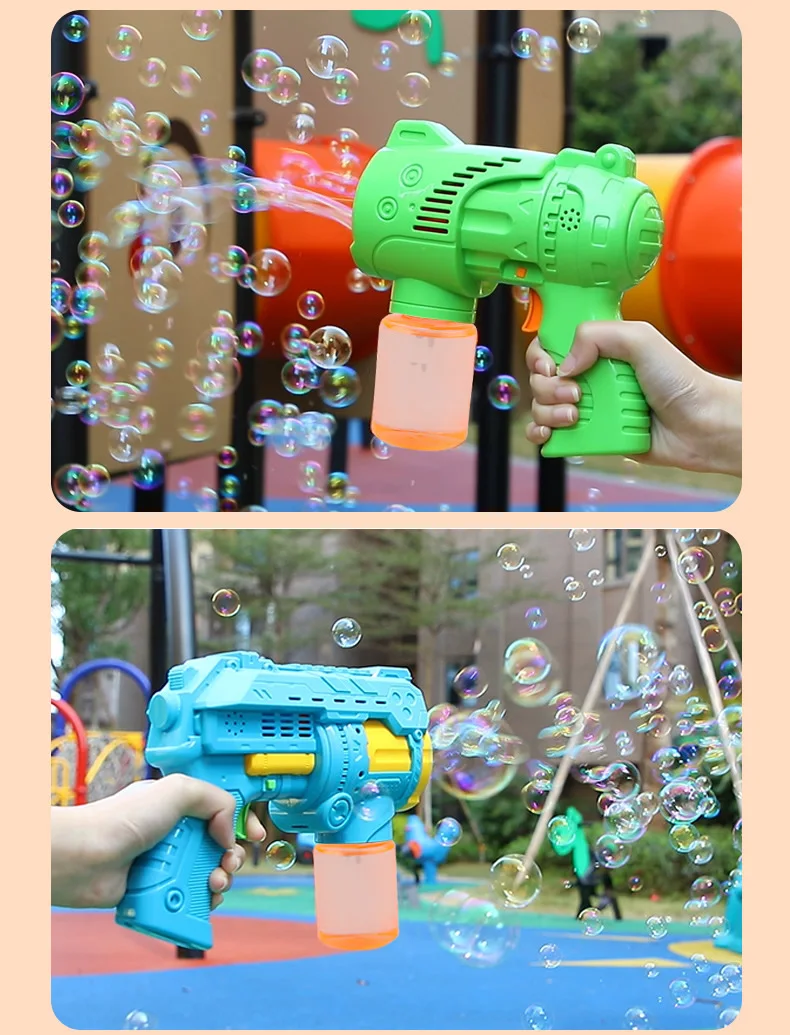 Allogogo Electric Soap Bubble Gun Machine 5 Holes Plastic Bubble Gun ...