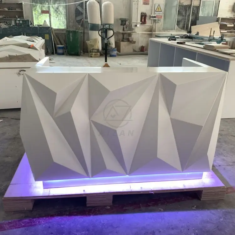 Luxury White Reception Counter Modern White Beauty Salon Cash Counter ...