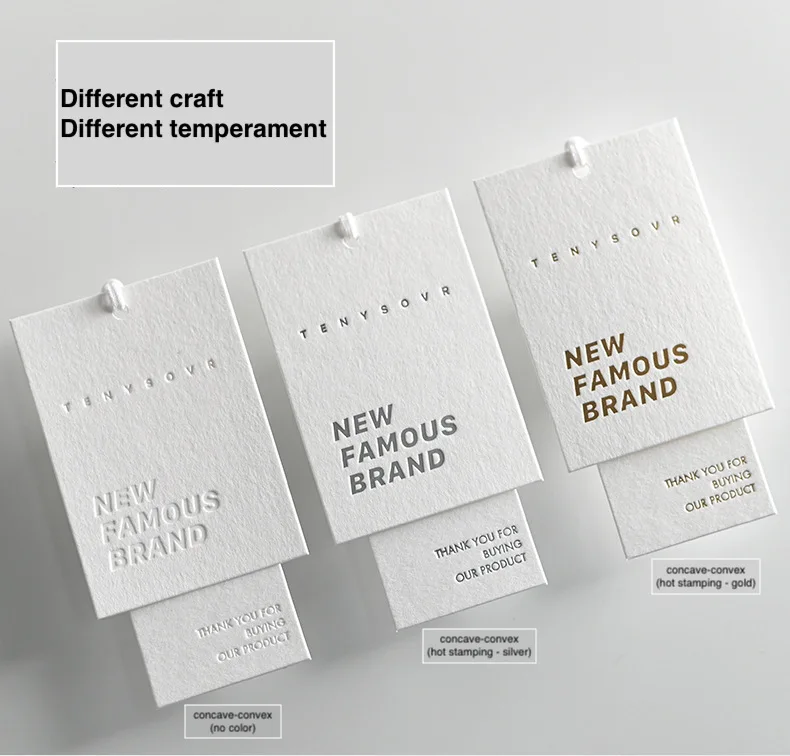 Matte Black Paper Hangtags for Clothes - Luxury Gold Stamping