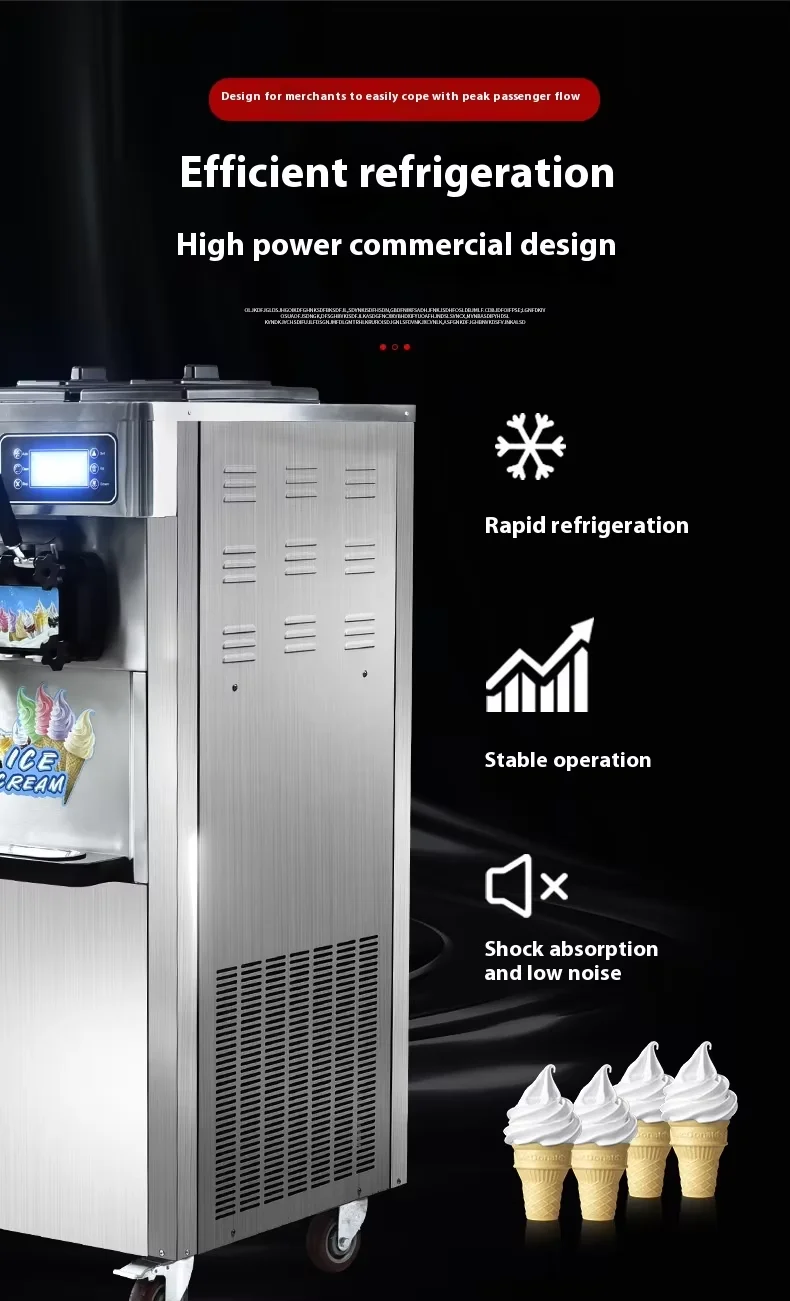 New 220V Vertical Cone Sundae Machine Fully Automatic Commercial Soft ...